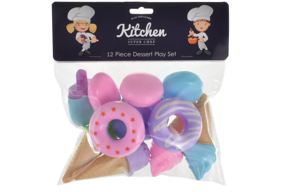 Novelty Dessert Toys - 12PC Ice Cream, Doughnuts & Macaroons Set ...